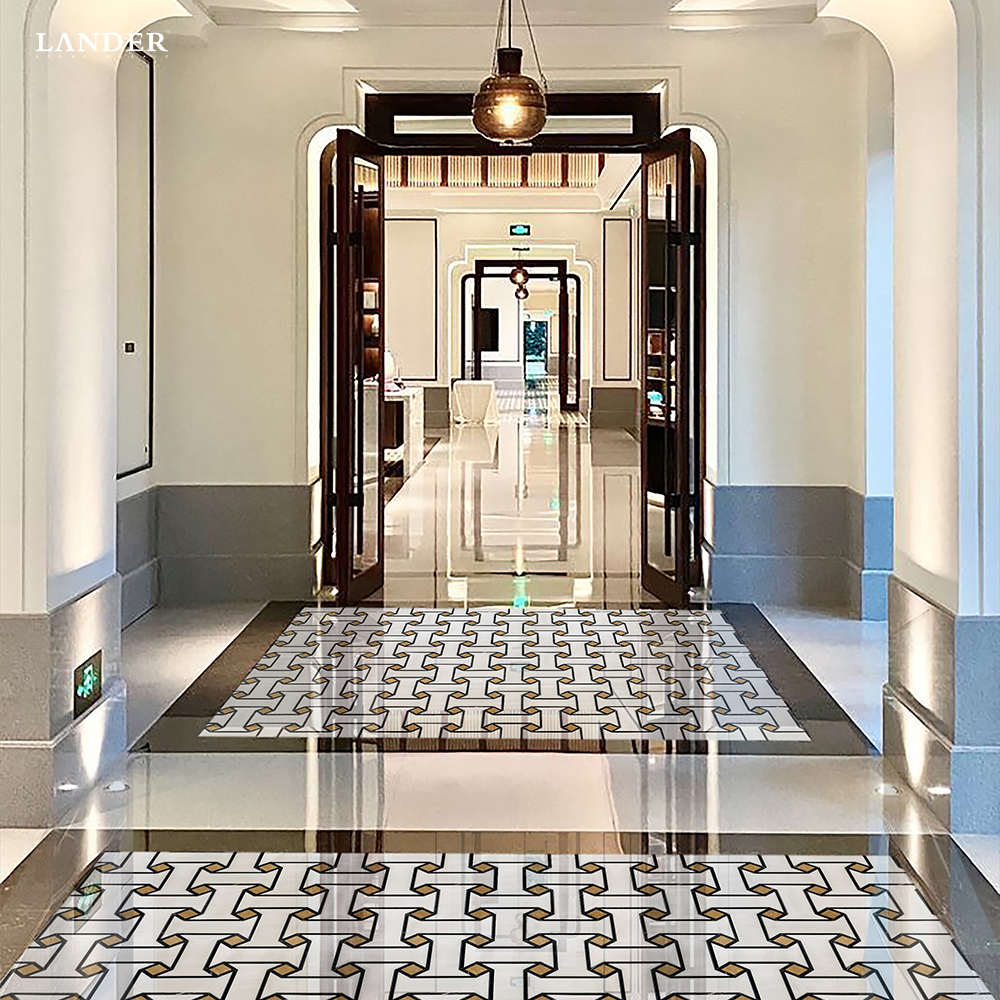 Luxury I-Shaped Marble Water jet Mosaic - LanderStone