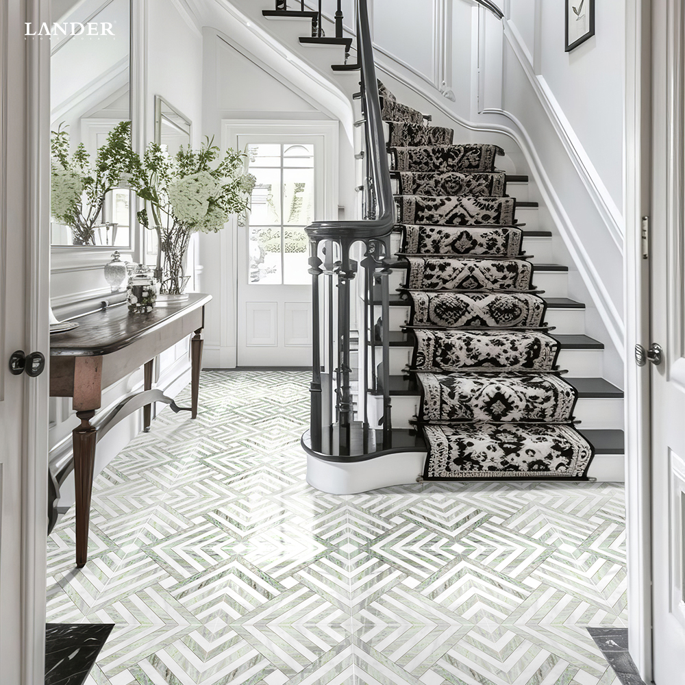 Maze Line Waterjet Mosaic - LanderStone