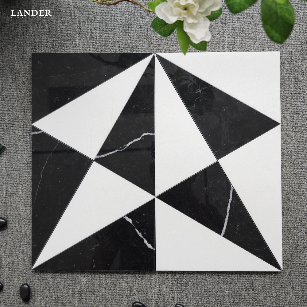 Geometric Triangle Marble Parquet - LanderStone