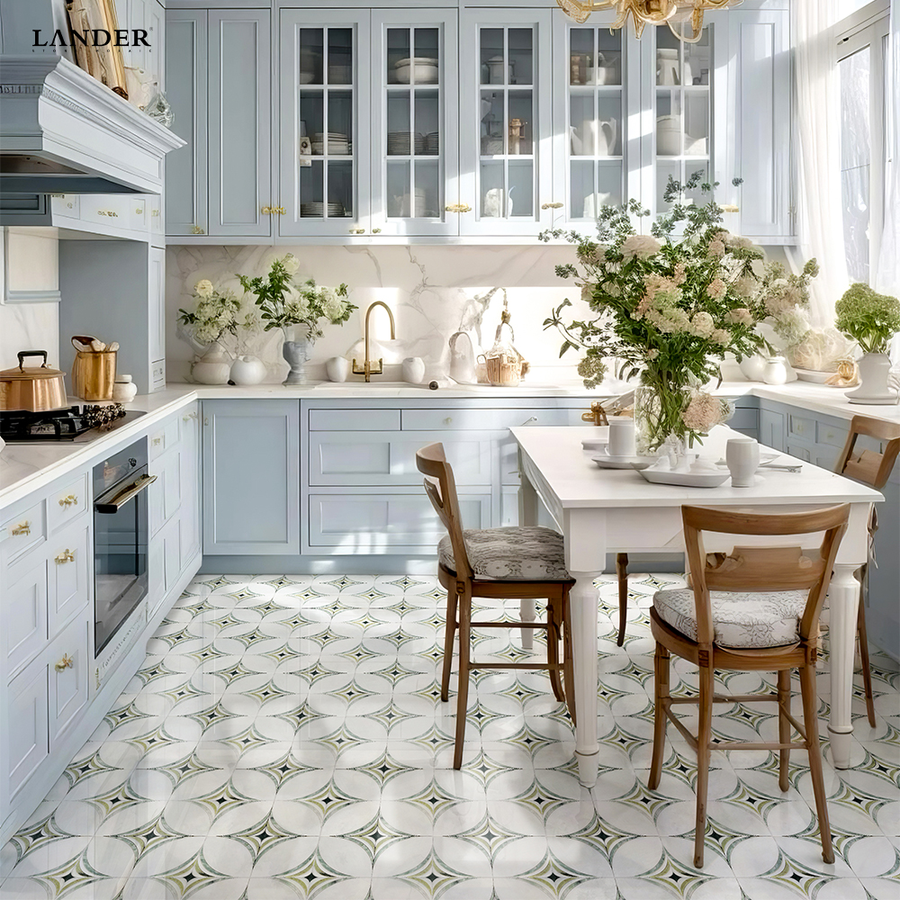 Diamond Star Waterjet Marble Mosaic - LanderStone