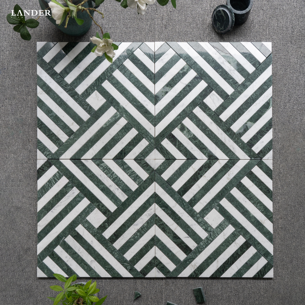 Maze Line Waterjet Mosaic - LanderStone