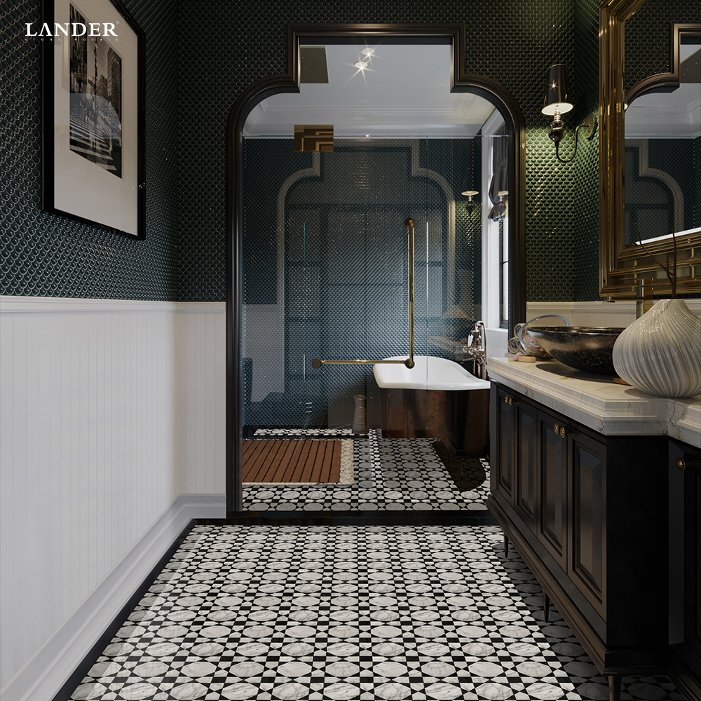 Octagonal Marble Mosaic Tiles - LanderStone