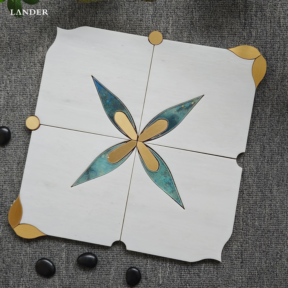 New butterfly pattern marble waterjet mosaic - LanderStone