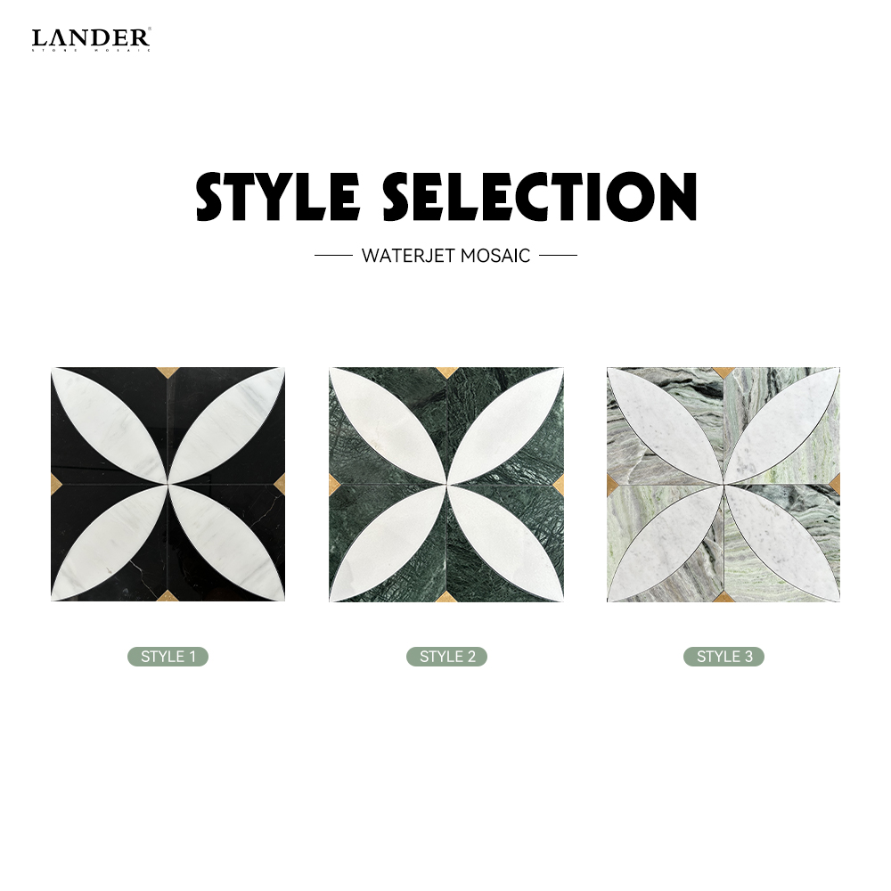 Star-Shaped Marble Parquet with a Point in the Middle - LanderStone