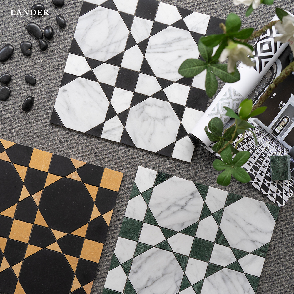 Octagonal Marble Mosaic Tiles - LanderStone