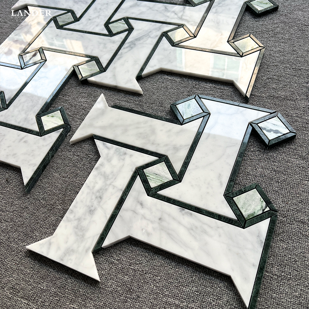 Luxury I-Shaped Marble Water jet Mosaic - LanderStone