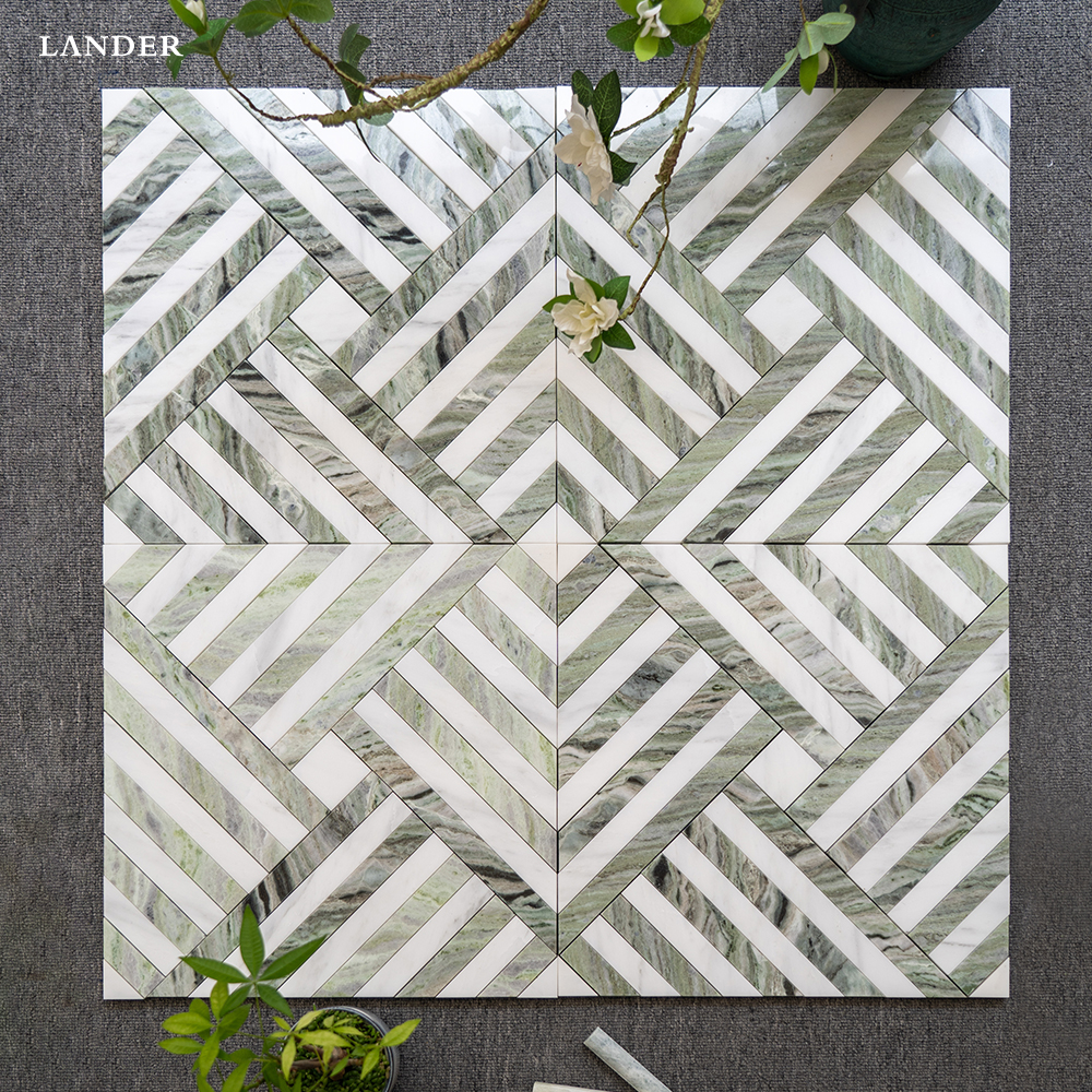 Maze Line Waterjet Mosaic - LanderStone