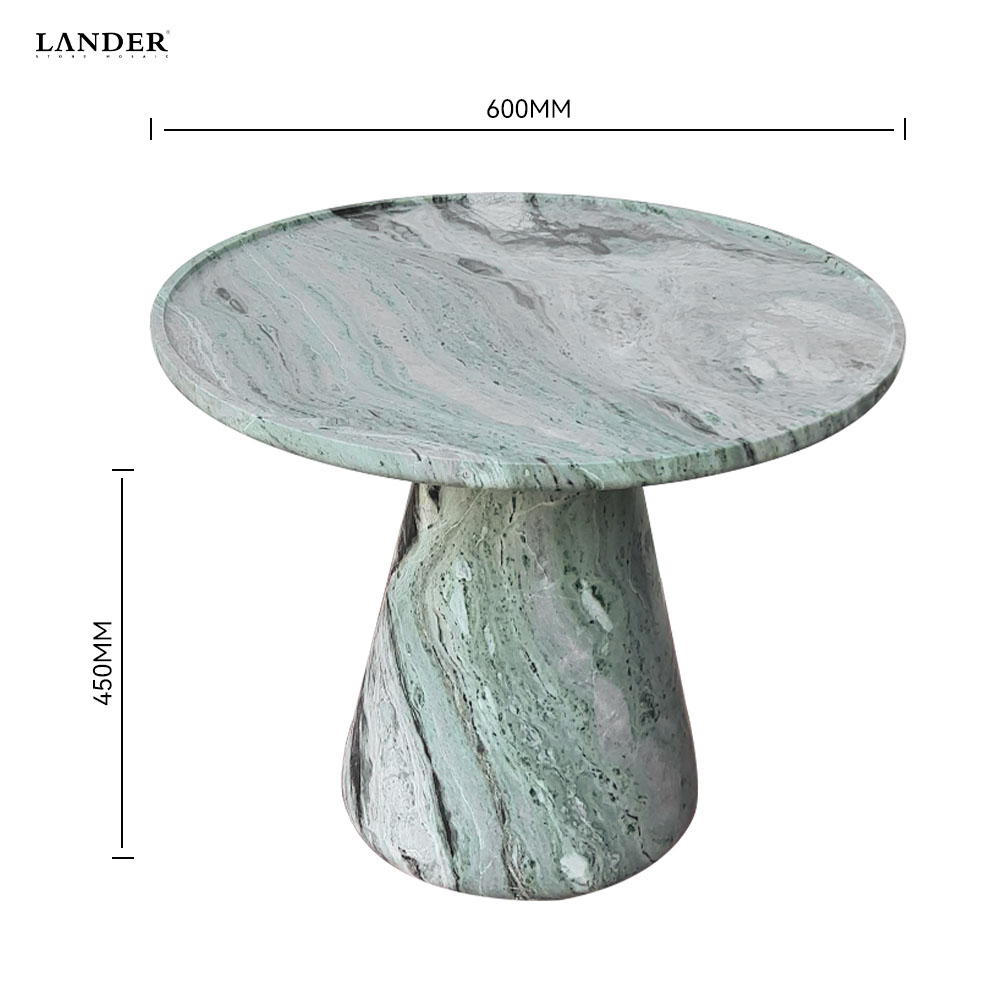 Shangrila Green Small Round Coffee Table with Edge - LanderStone
