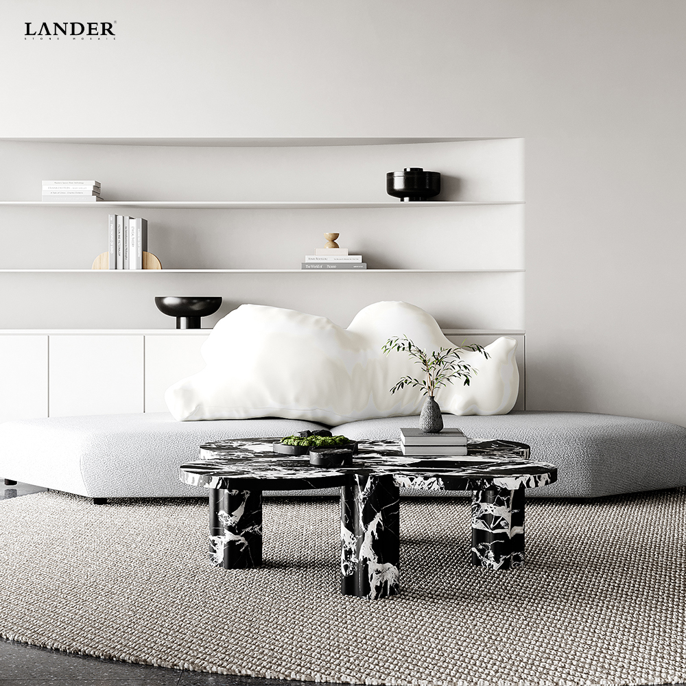 Custom marble tea table - LanderStone