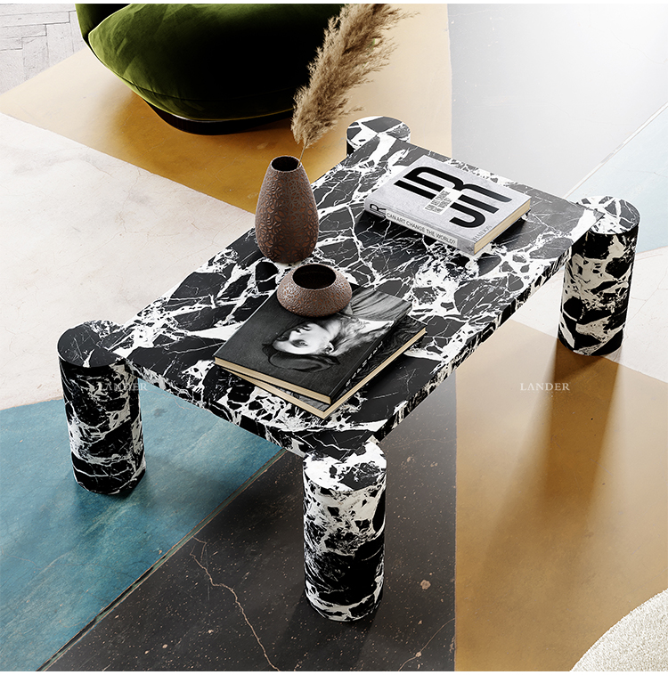 Custom Rectangular Marble Tea Table - LanderStone