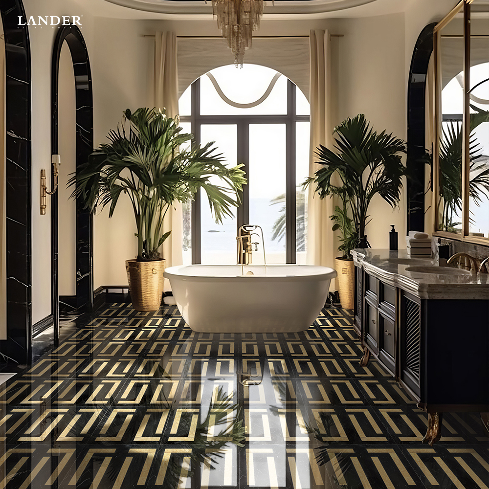 Double L water jet mosaic - LanderStone