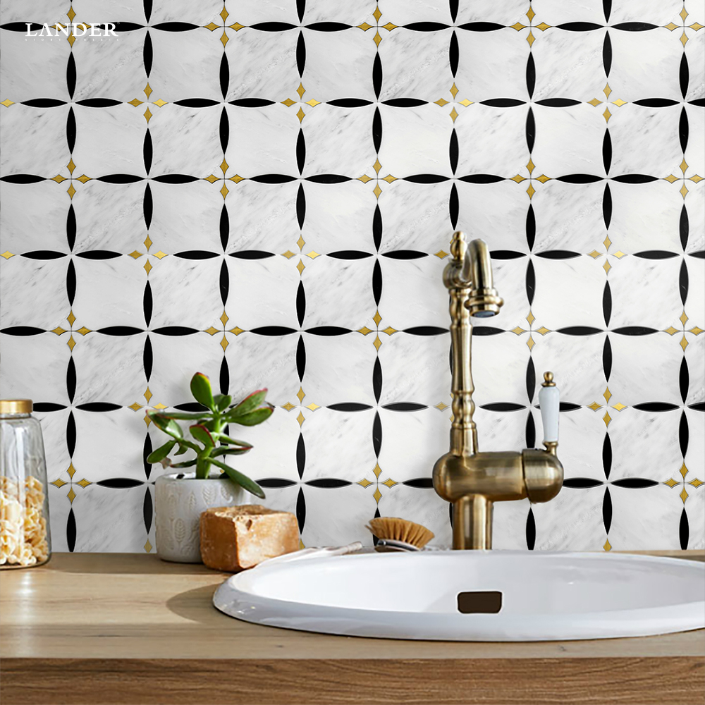 Lander Marble Mosaic Water Jet for Bathroom - LanderStone