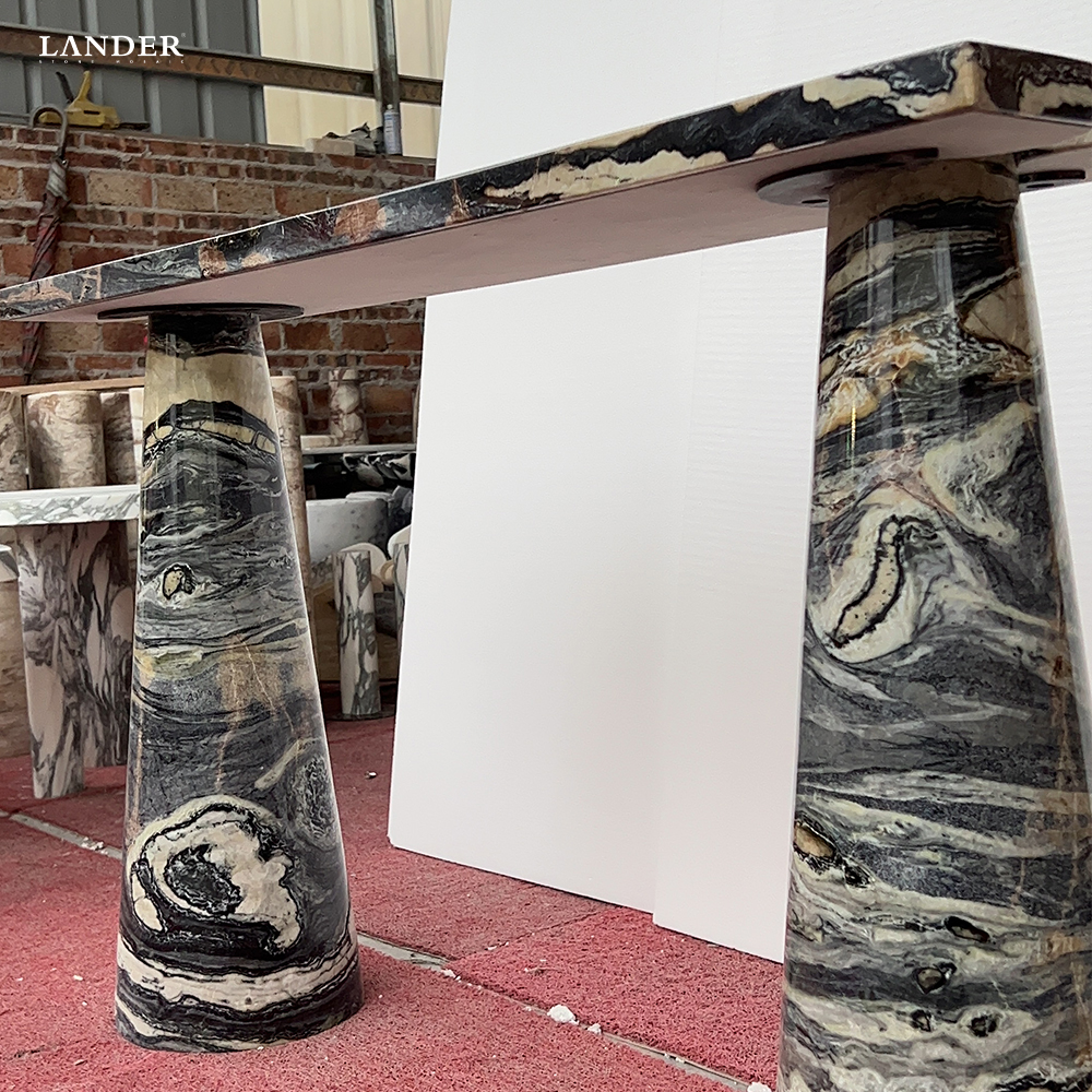 Marble Console Table with Picasso Design - LanderStone