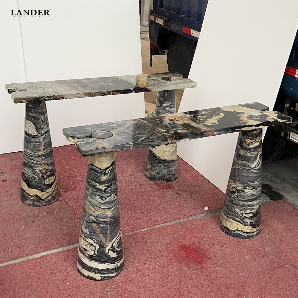 Marble Console Table with Picasso Design - LanderStone