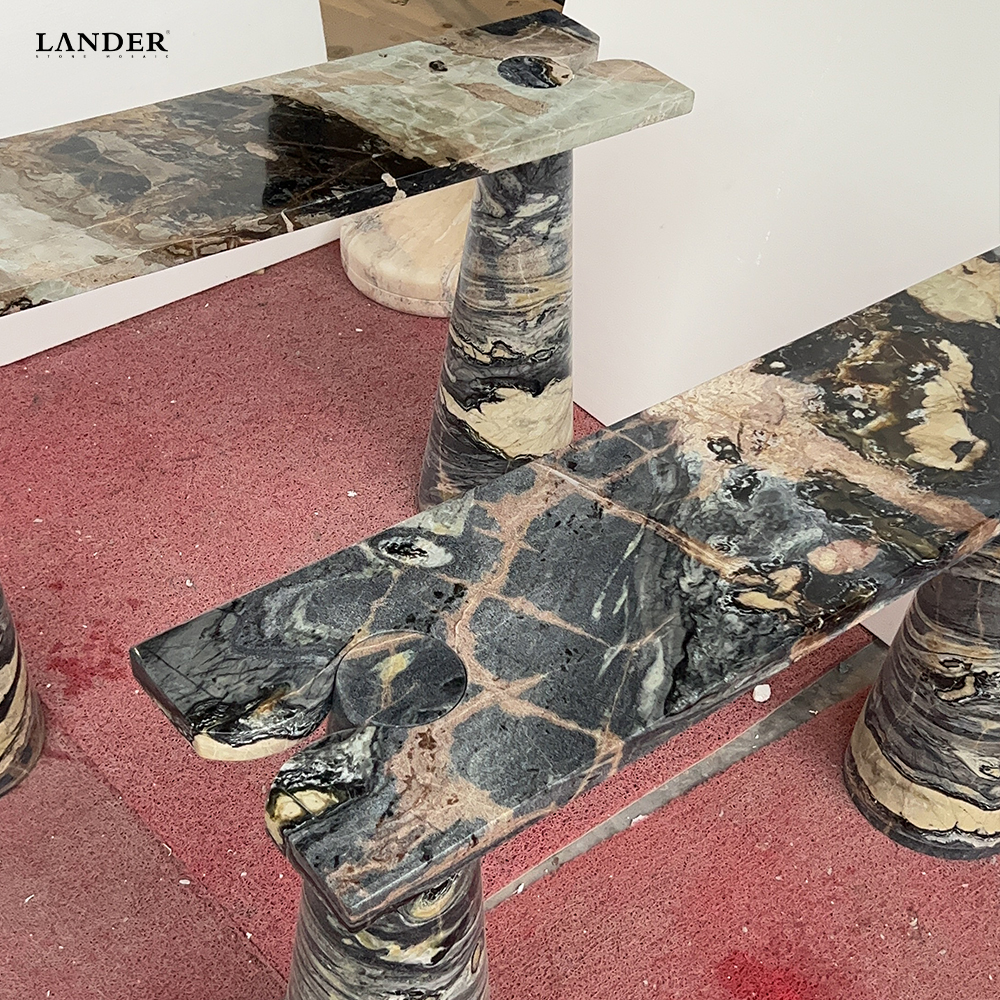 Marble Console Table with Picasso Design - LanderStone