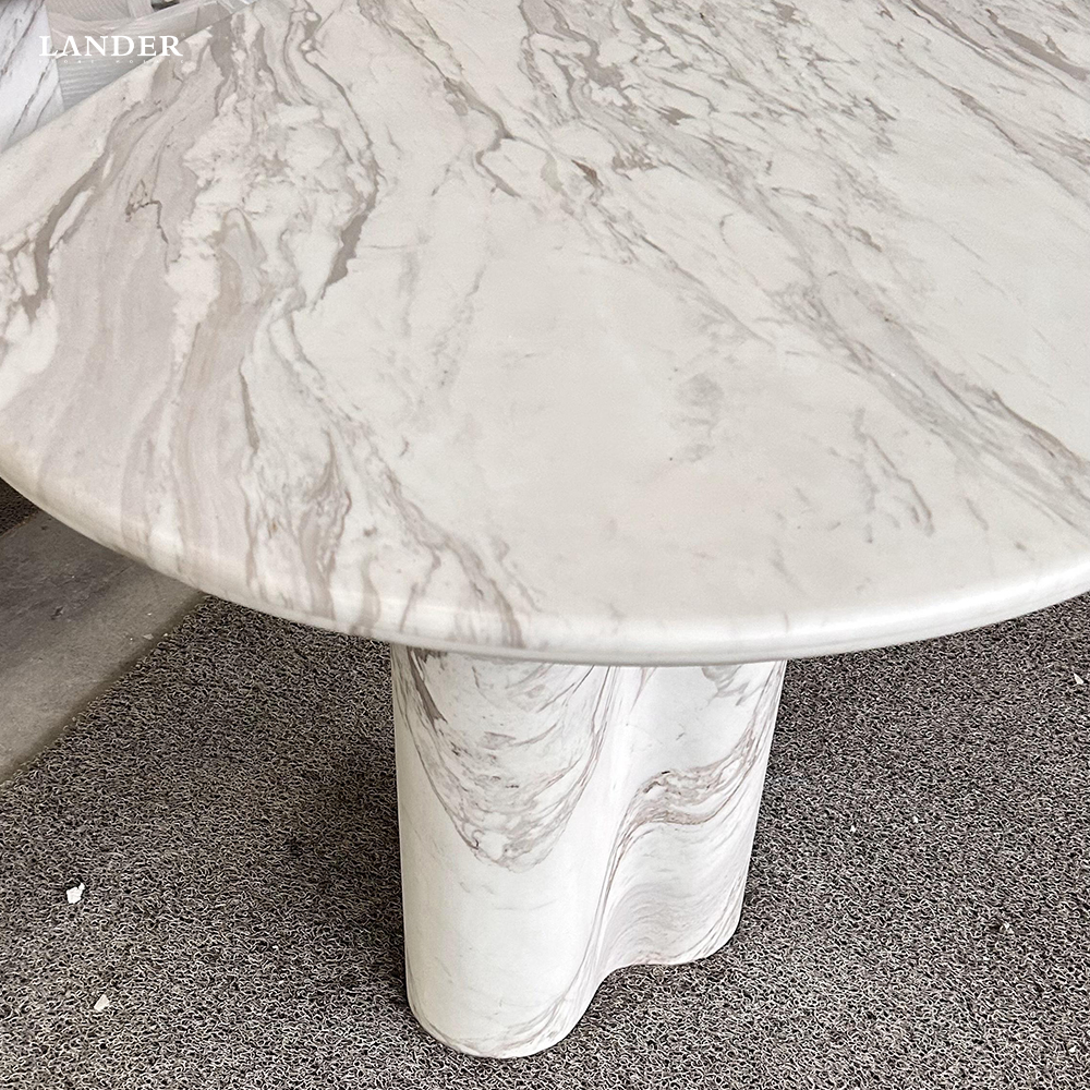 Marble Dining Table with Volakas White - LanderStone