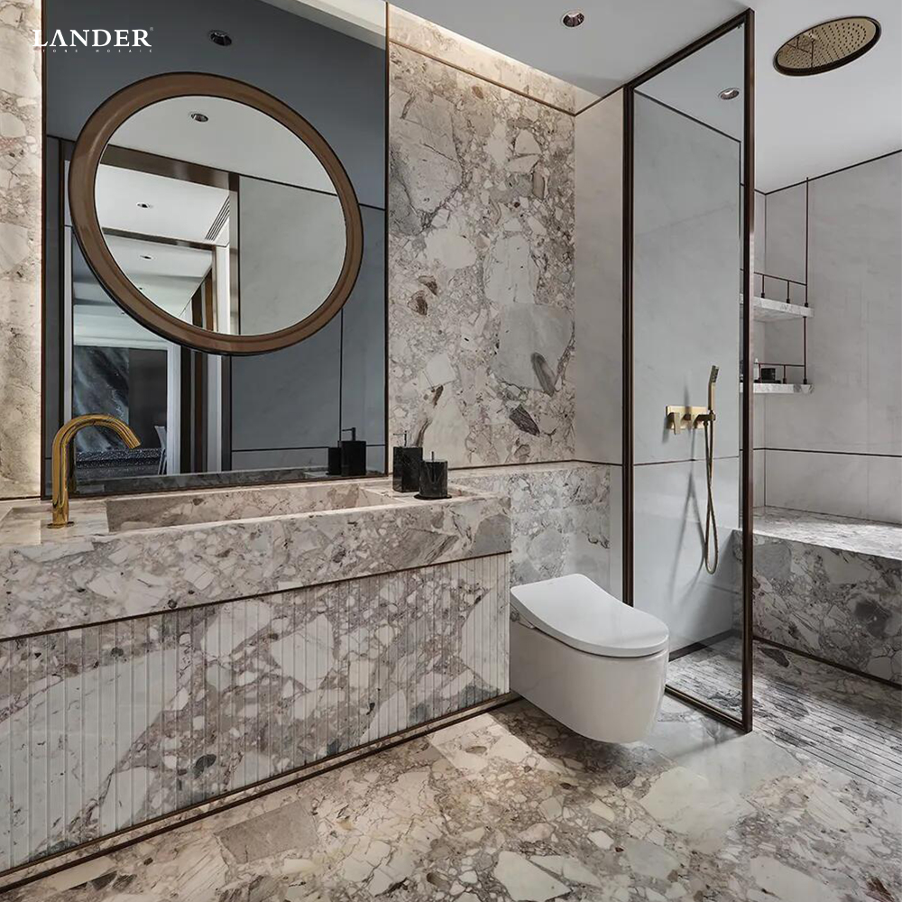 Oreo Grey Marble Slab - LanderStone