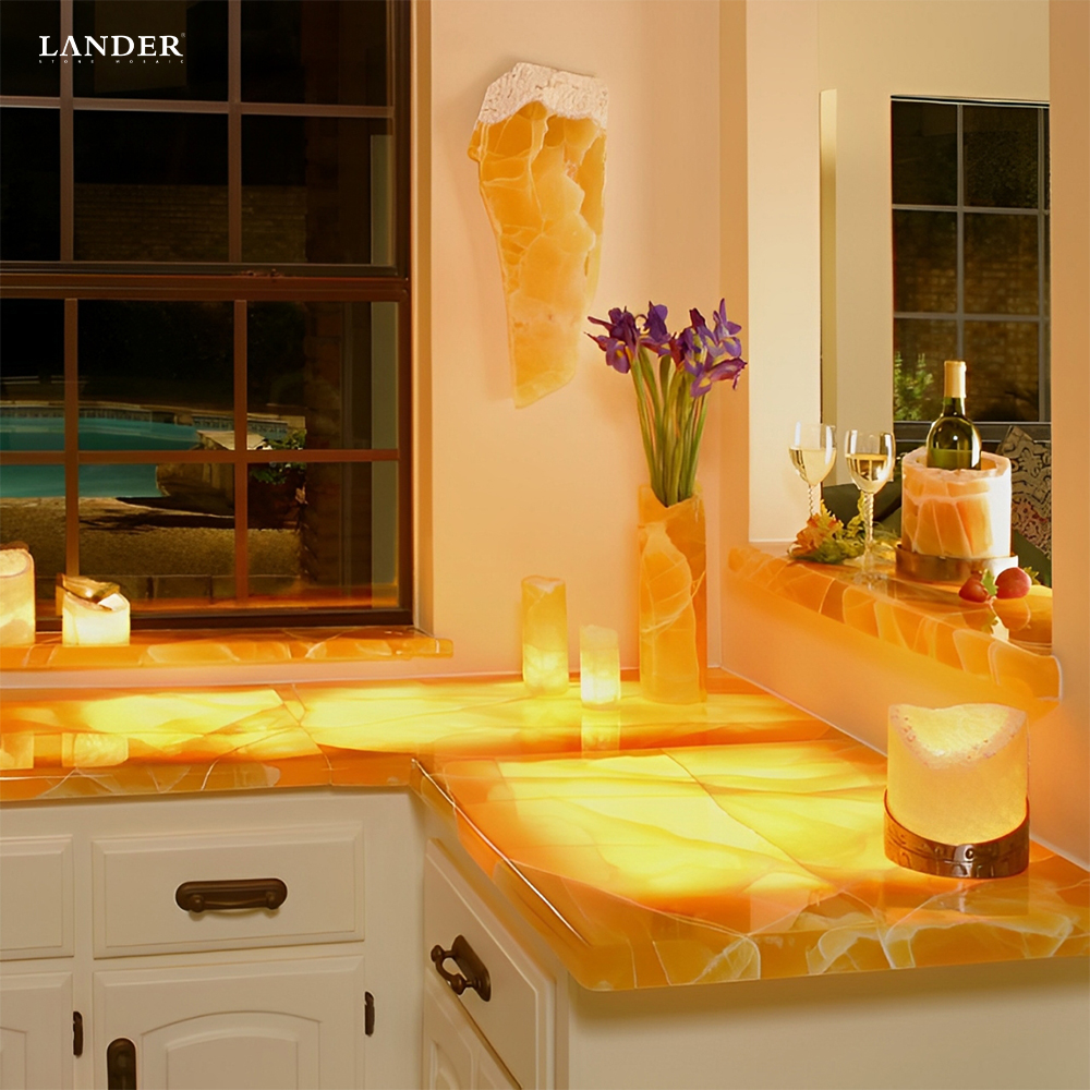 Orange Onyx Marble Slab - LanderStone