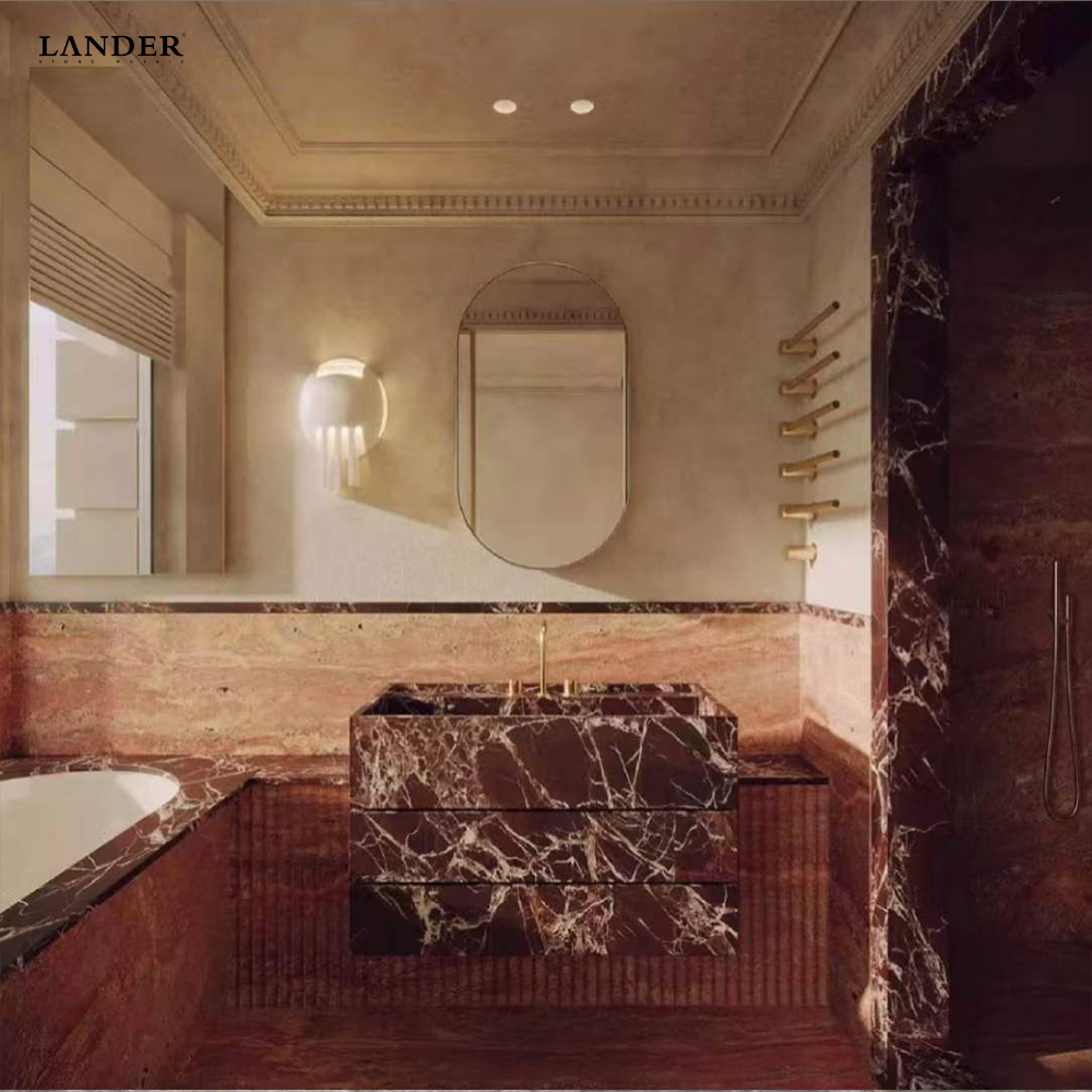 French Vermilion Marble Slab - LanderStone