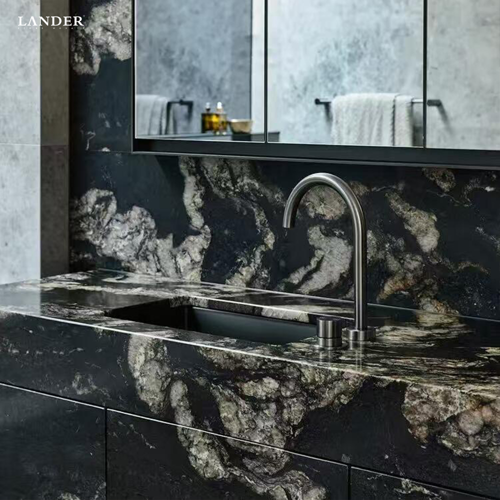 Cosmos Black Marble Slab - LanderStone
