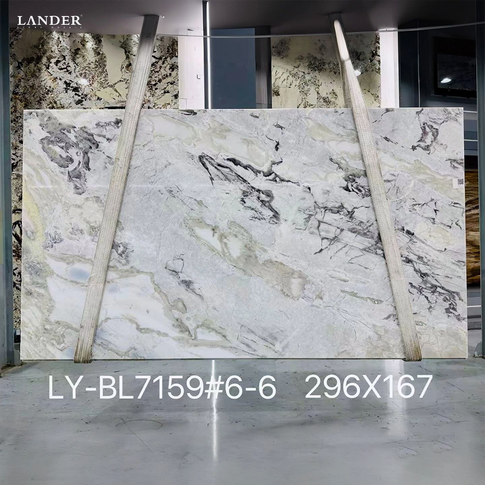 Picasso White Marble Slab - LanderStone