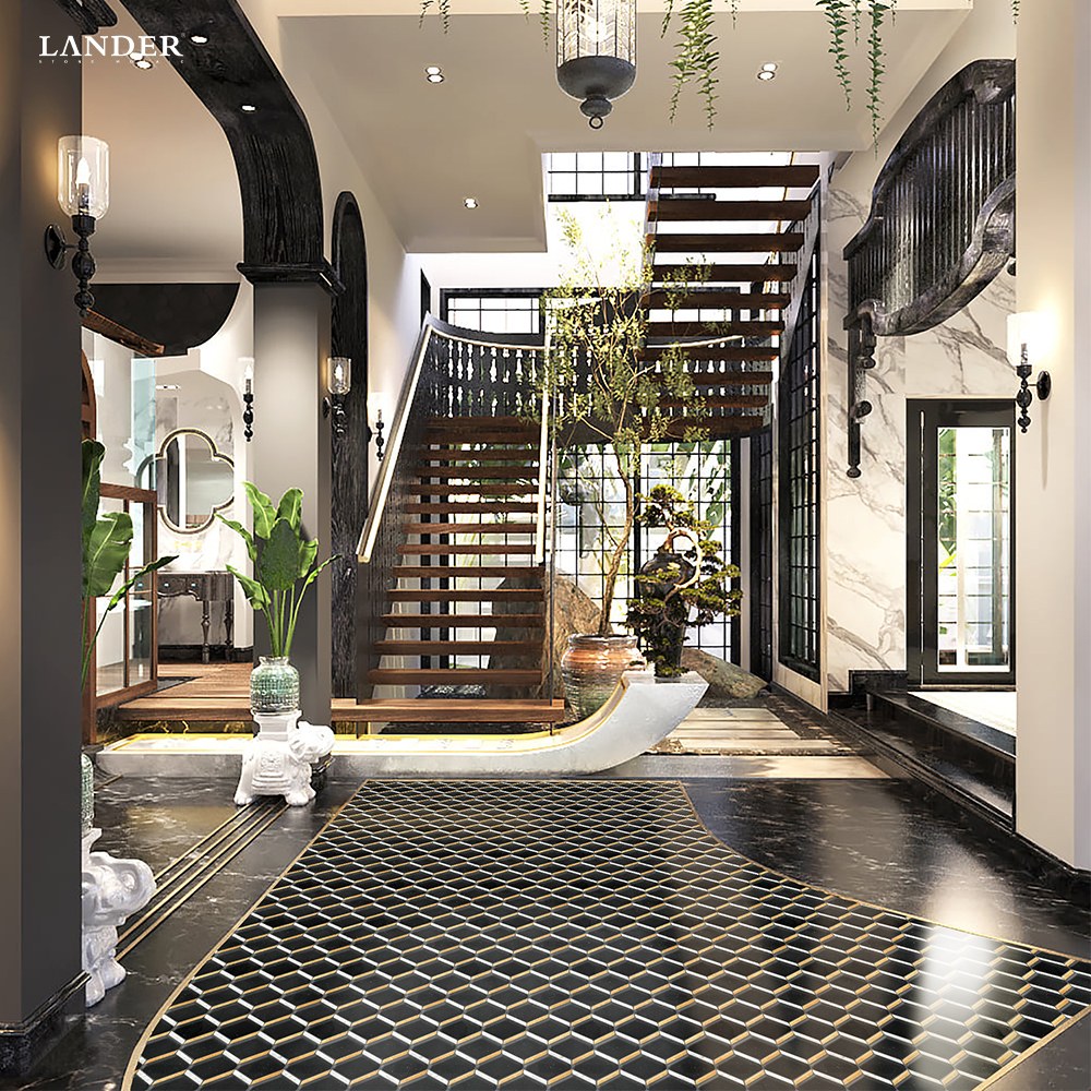 Marble Waterjet Mosaic Tiles With Bathroom - LanderStone