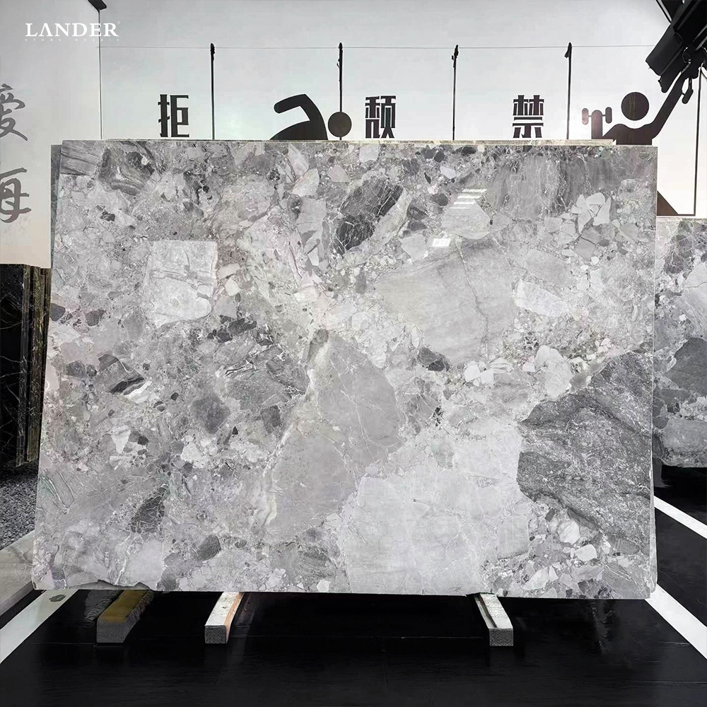 Oreo Grey Marble Slab - LanderStone