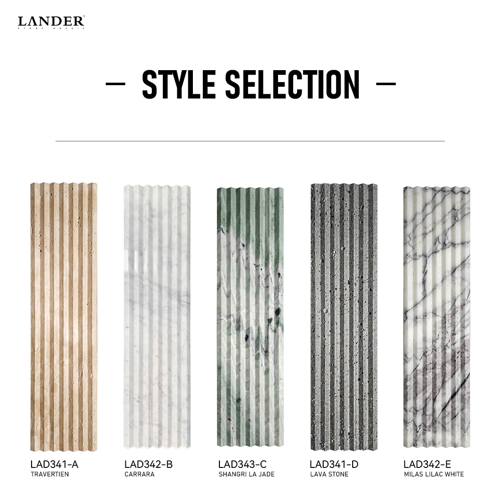 Landerstone 3D Fluted Marble Tile Concave Convex Fluted - LanderStone