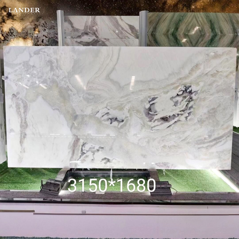 Picasso White Marble Slab - LanderStone