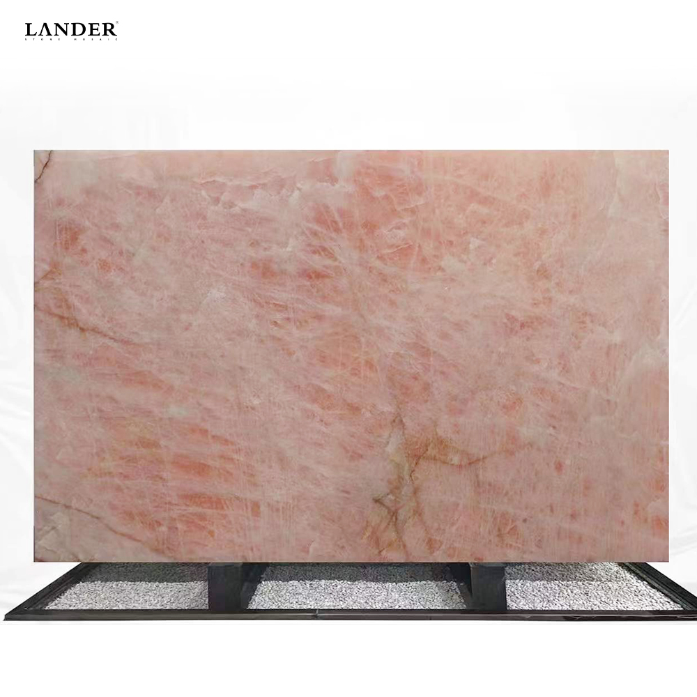 Pink Crystal Marble Slab - LanderStone
