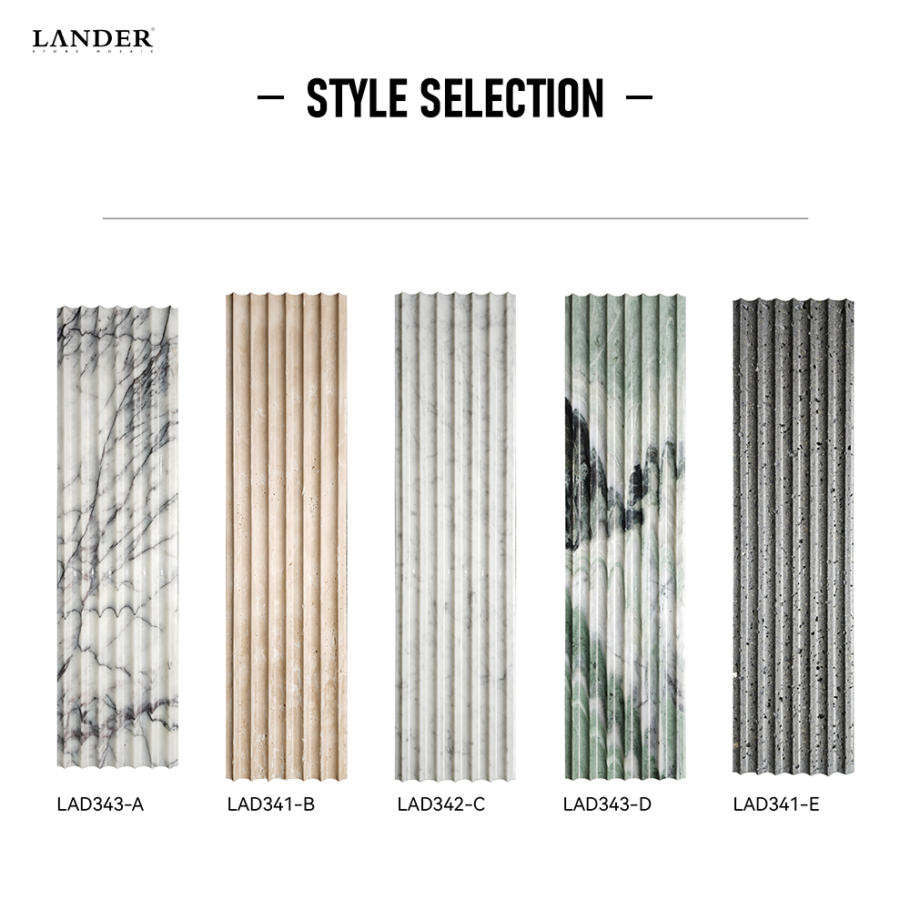Landerstone 3D Fluted Marble Tile Concave Convex Fluted - LanderStone