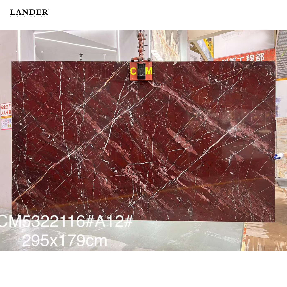 French Vermilion Marble Slab - LanderStone