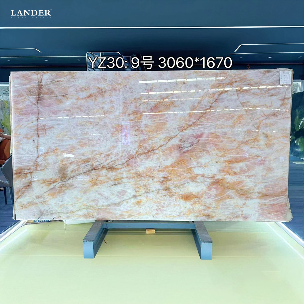 Pink Crystal Marble Slab - LanderStone