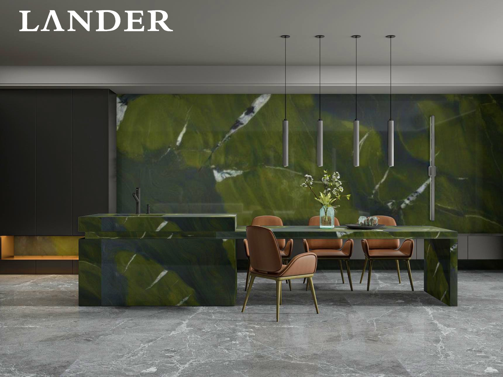 Avocado Green Marble Slab - LanderStone