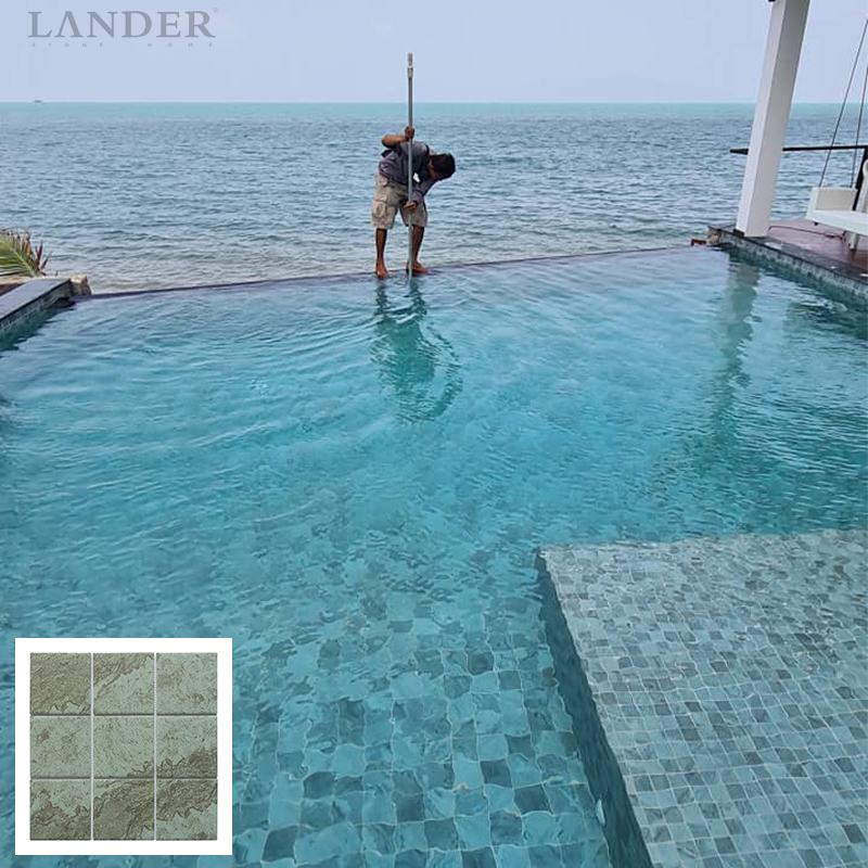 Green Swimming Pool Ceramic Mosaic Tiles - LanderStone