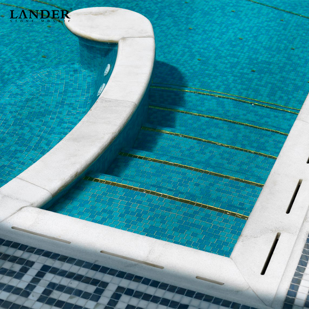 Bianco Carrara Swimming Pool Deck Tiles - LanderStone