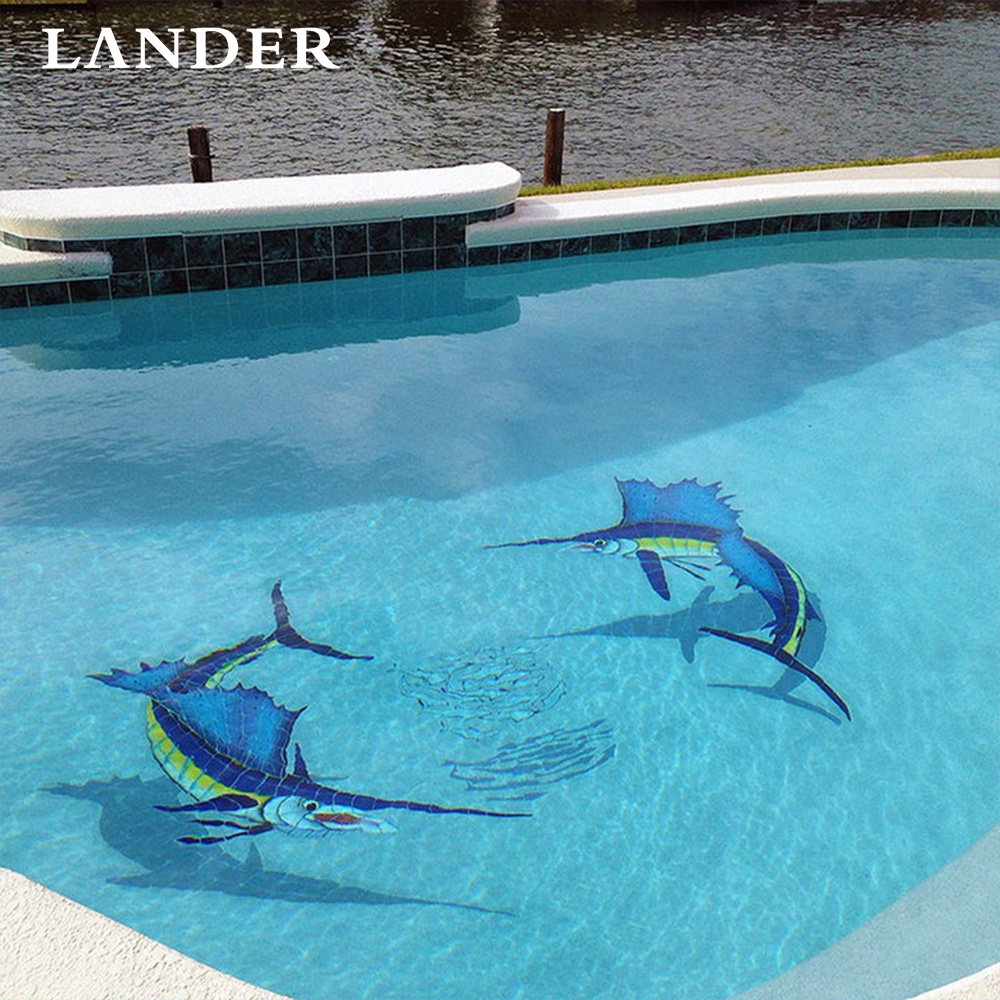 Custom Hand-cut Mosaic Art Pool Tile - LanderStone