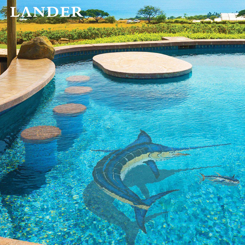 Custom Hand-cut Mosaic Art Pool Tile - LanderStone