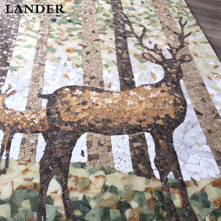 Custom Buck Mural Mosaic Hand Made in Wall - LanderStone