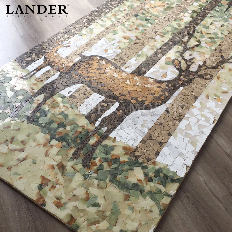 Custom Buck Mural Mosaic Hand Made in Wall - LanderStone