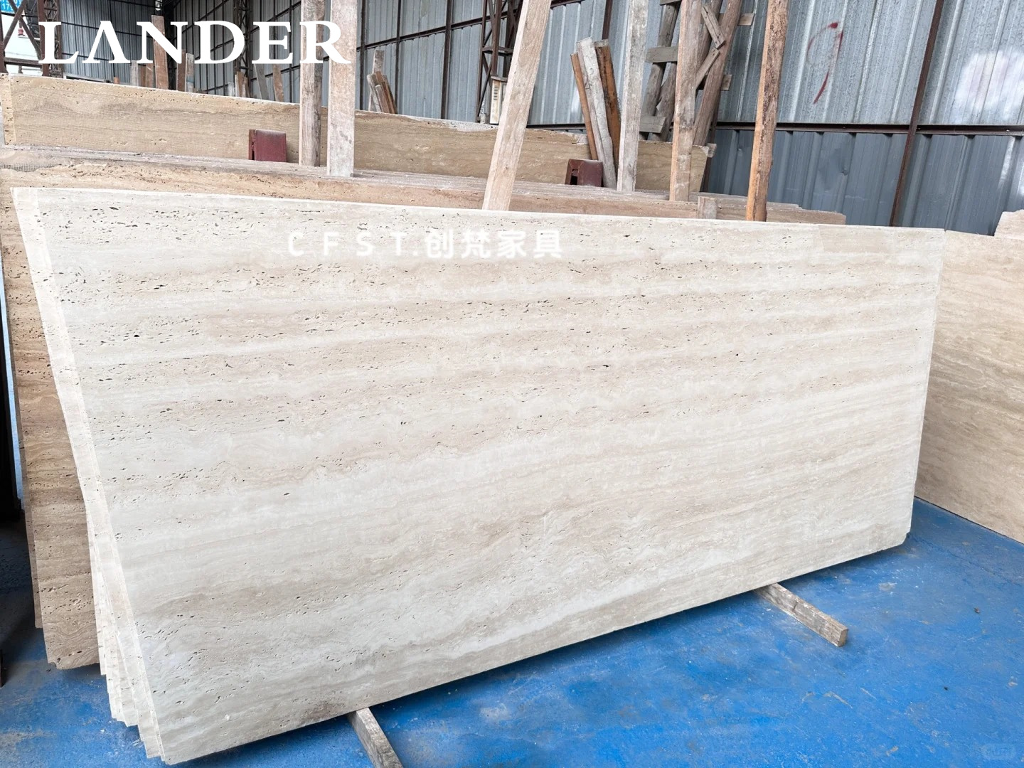 Italy White Travertine Marble Slab - LanderStone