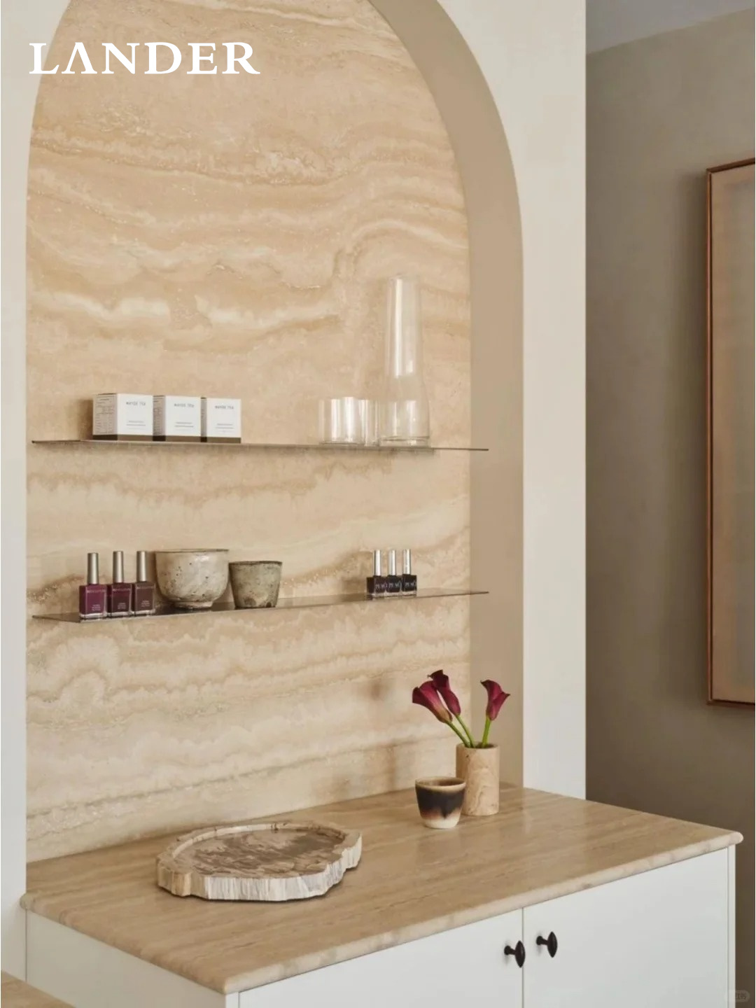 Italy White Travertine Marble Slab - LanderStone