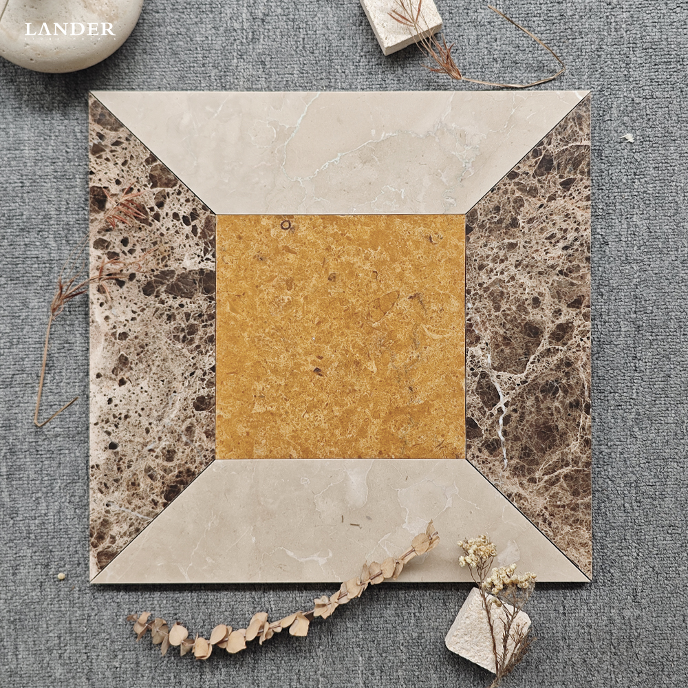 Retro Style Square Marble Waterjet Mosaic Tile - LanderStone