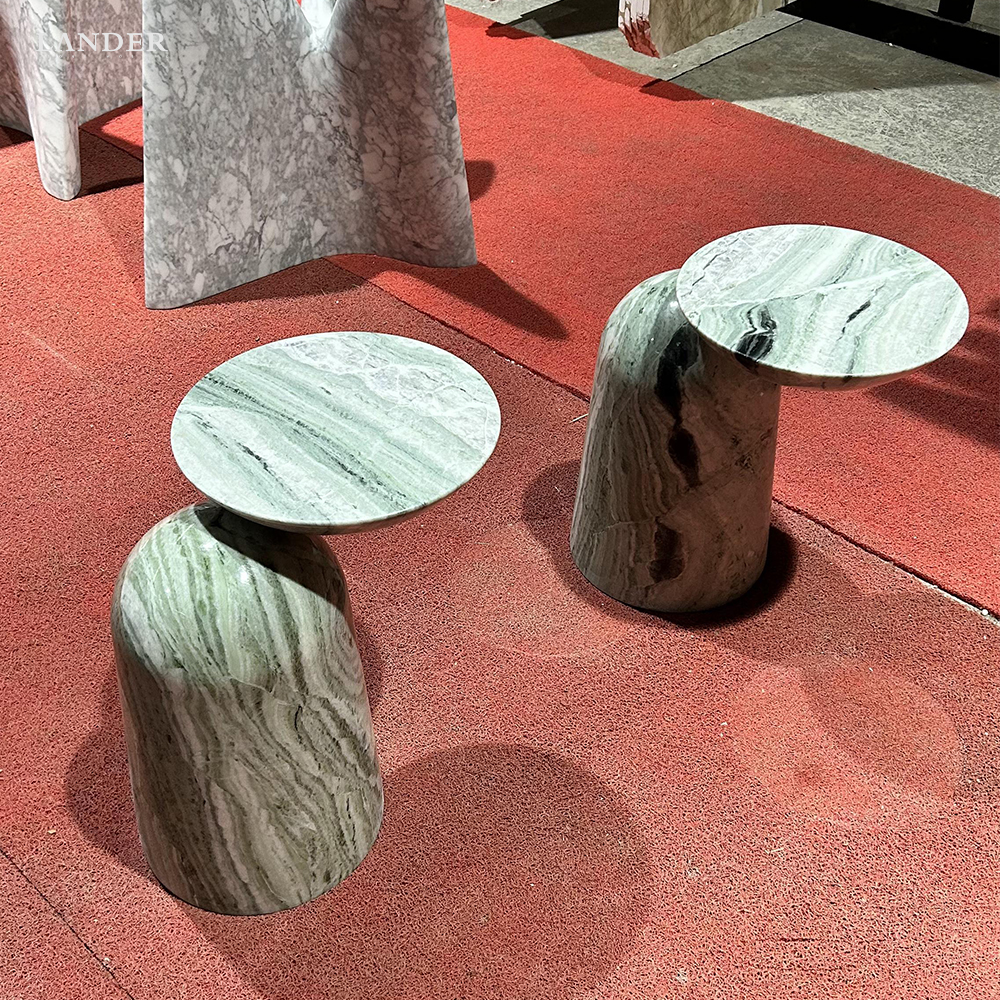 Shangrila Green Marble Column Side Table - LanderStone