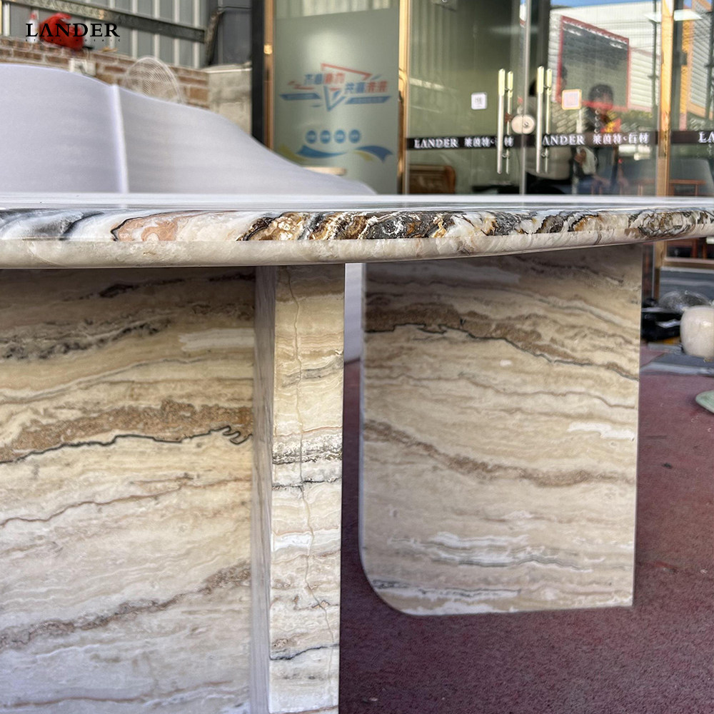 Zebra Onyx Marble Dining Table - LanderStone