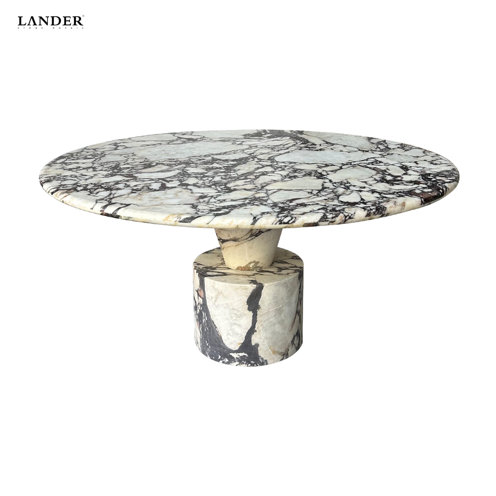 Calacatta Viola Big Round Marble Dining Table - LanderStone