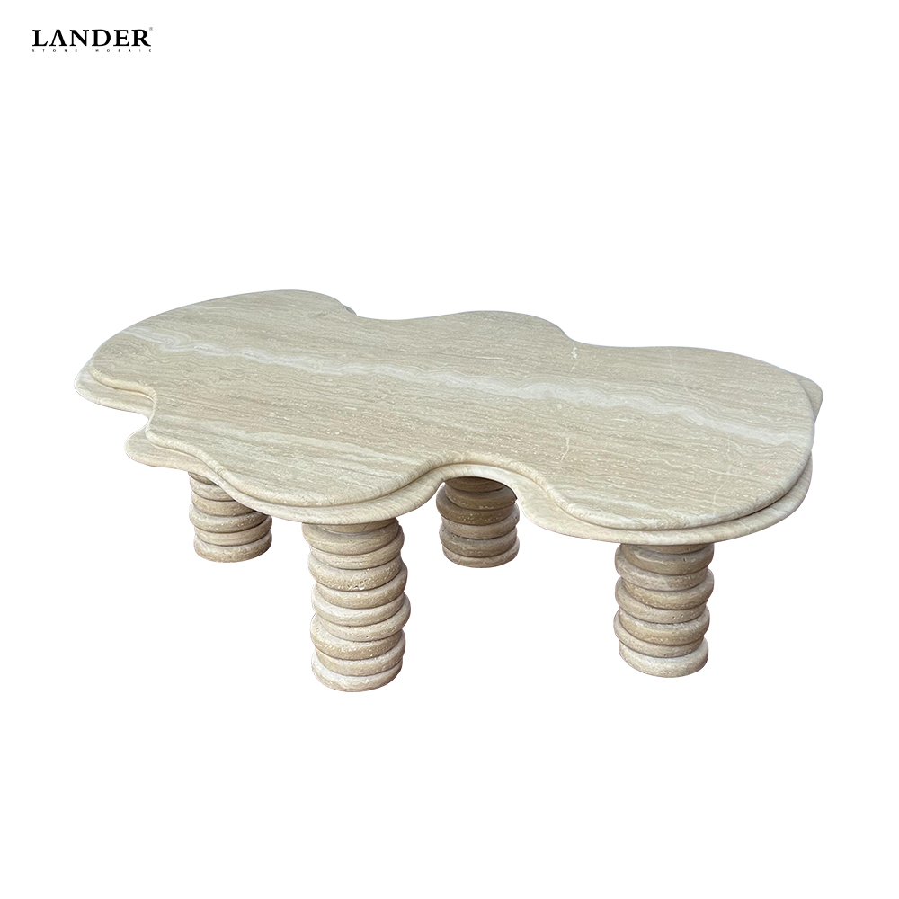 Travertine Marble Coffee Table Stacking Table Legs - LanderStone