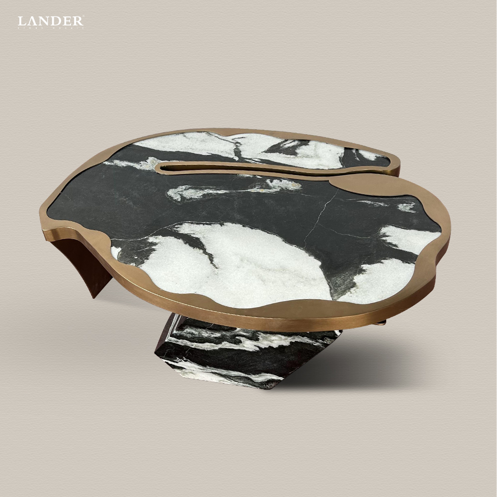 Panda White Marble Coffee Table - LanderStone