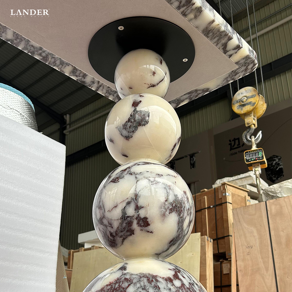 Calacatta Viola Marble Console Table Gourd Leg Design - LanderStone