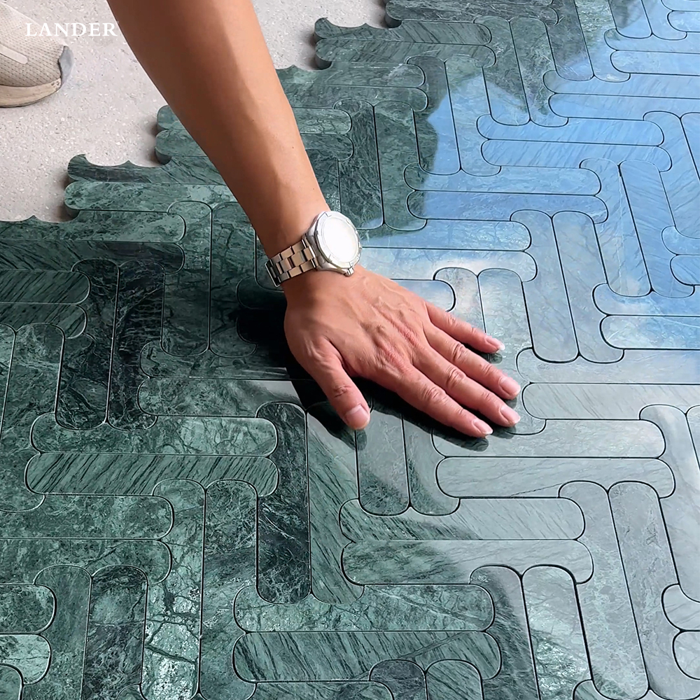 Verde Guatemala Marble Mosaic Tile - LanderStone